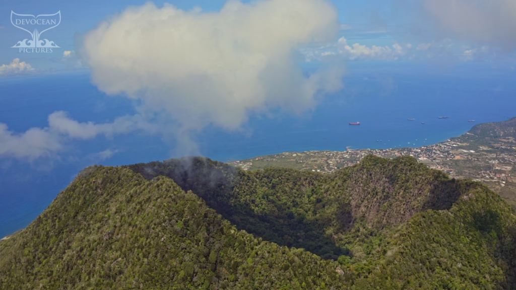 Aerial view of the Quill & Oranjestad on Statia - Devocean Pictures